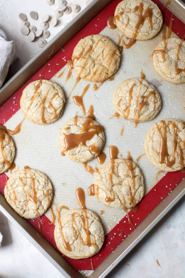 Soft + Chewy Salted Caramel Cookies - Hunger Thirst Play