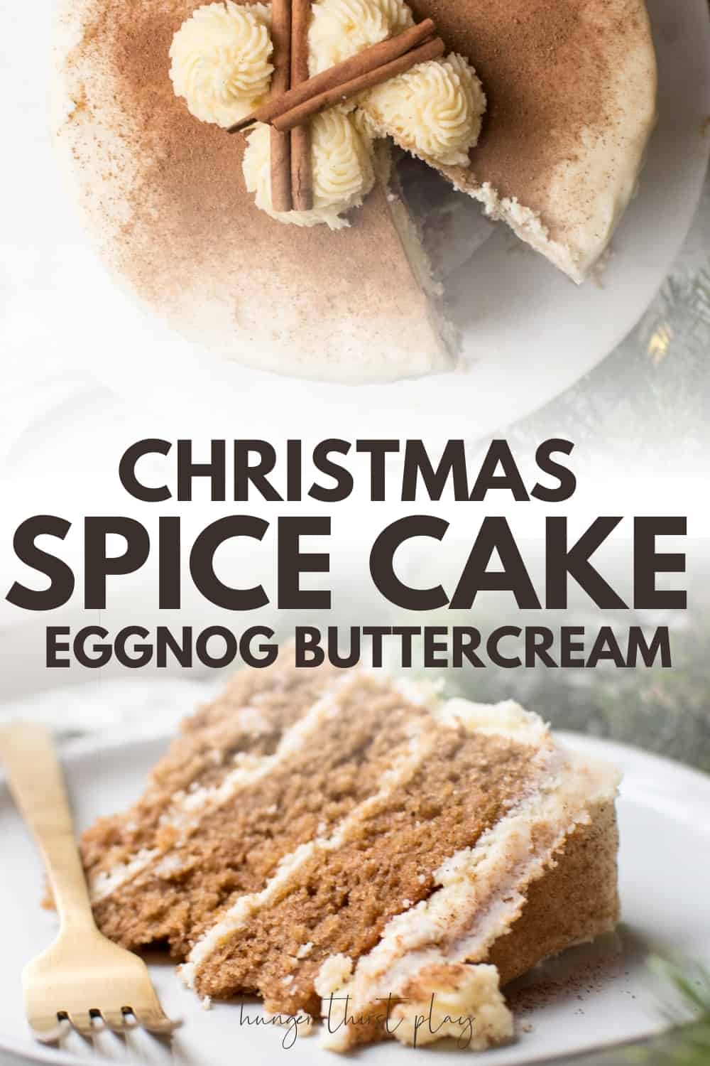 Christmas Spice Cake with Eggnog Buttercream - Hunger Thirst Play