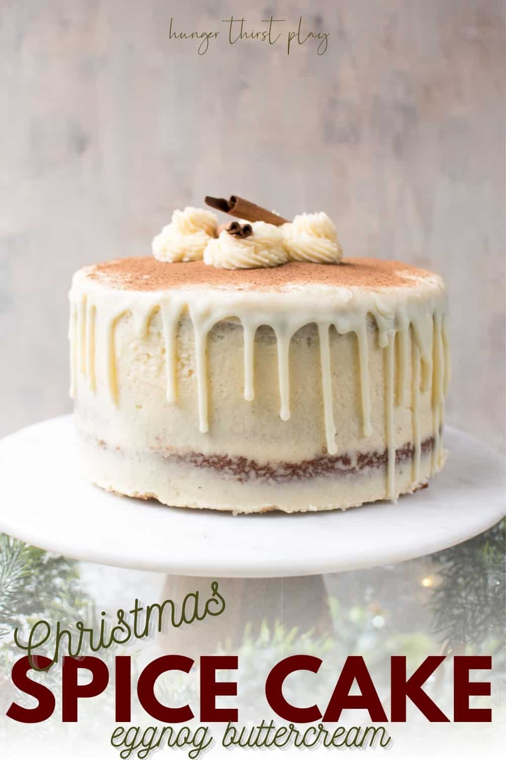 Christmas Spice Cake with Eggnog Buttercream - Hunger Thirst Play