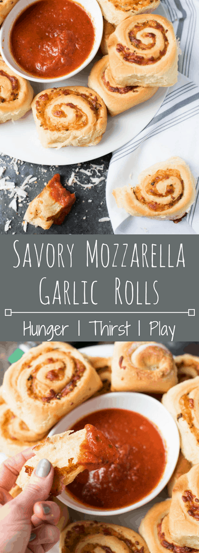 Savory Mozzarella Garlic Rolls - Hunger Thirst Play