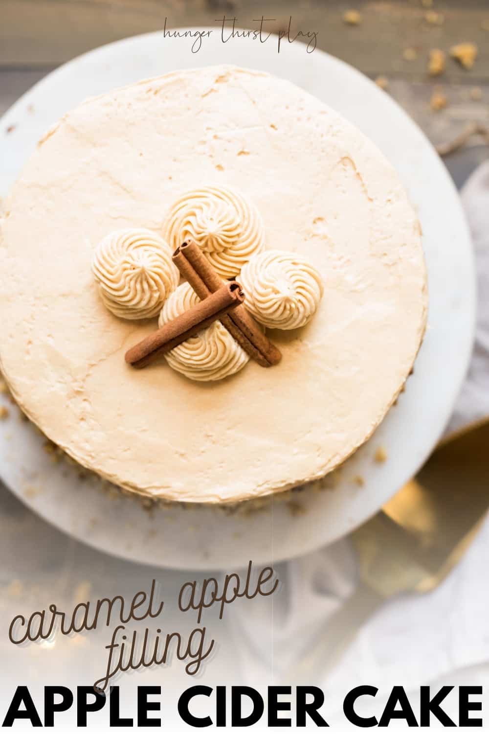 Apple Cider Cake with Salted Caramel Buttercream - Hunger Thirst Play