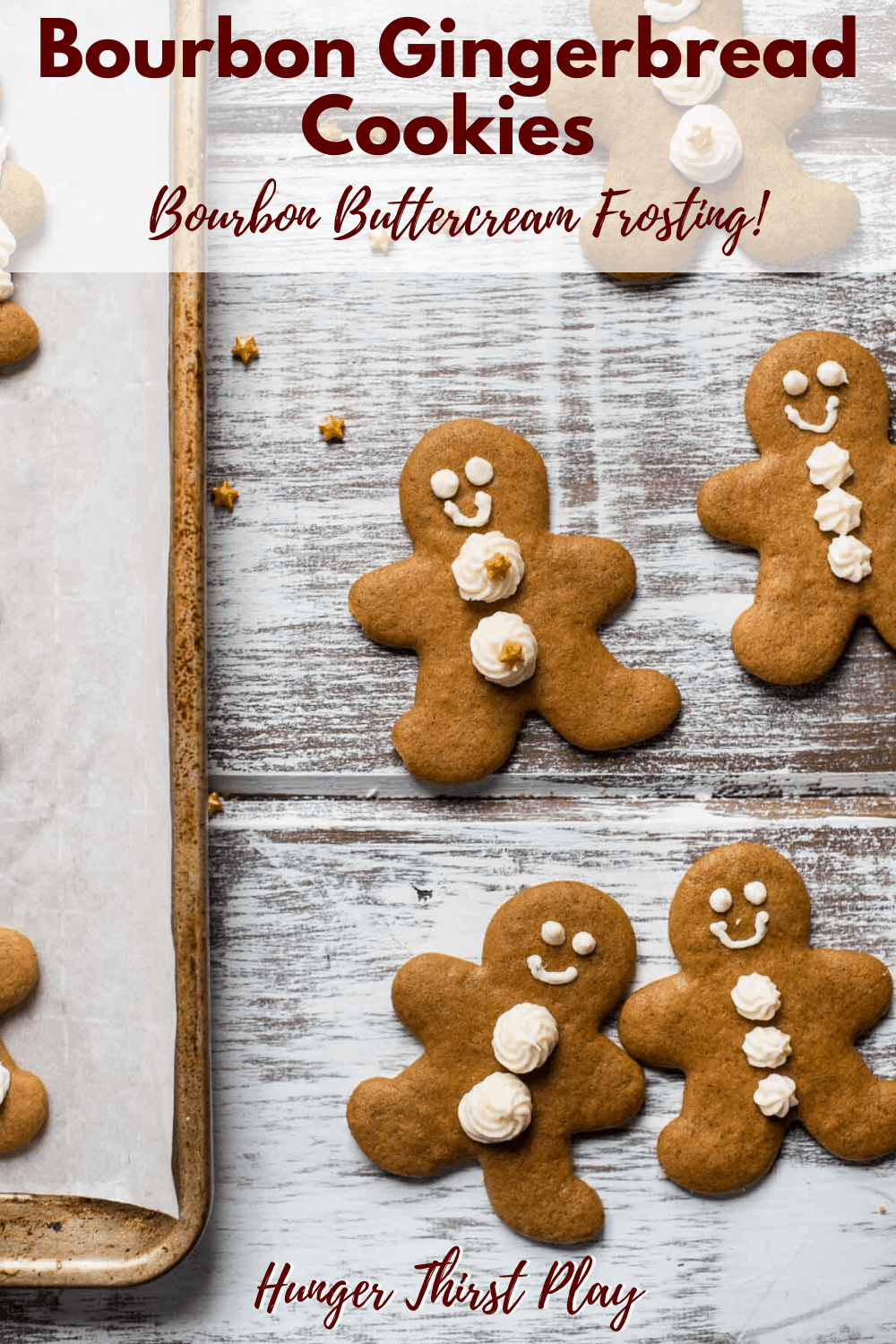 Bourbon Gingerbread Cookies with Bourbon Buttercream - Hunger Thirst Play