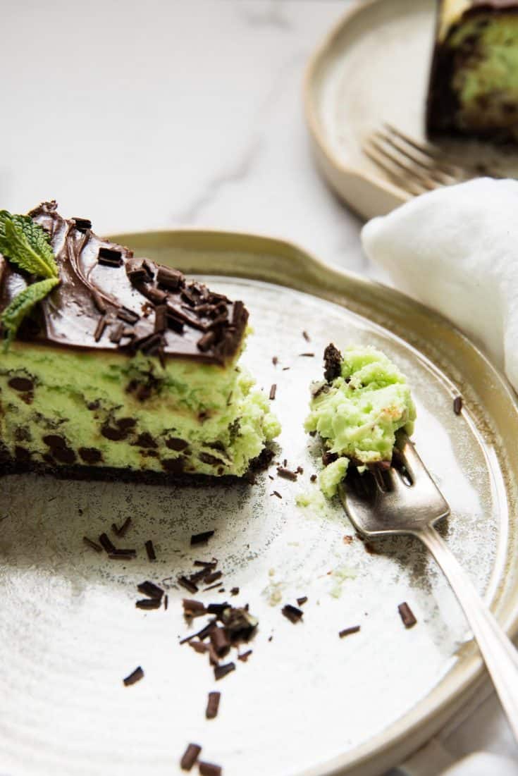Mint Chocolate Chip Cheesecake - Hunger Thirst Play