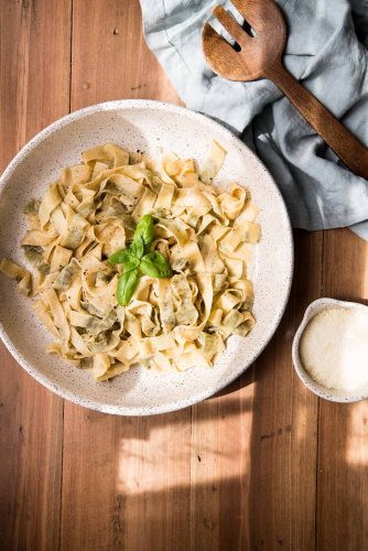 Homemade Basil Pasta with Garlic Brown Butter - Hunger Thirst Play