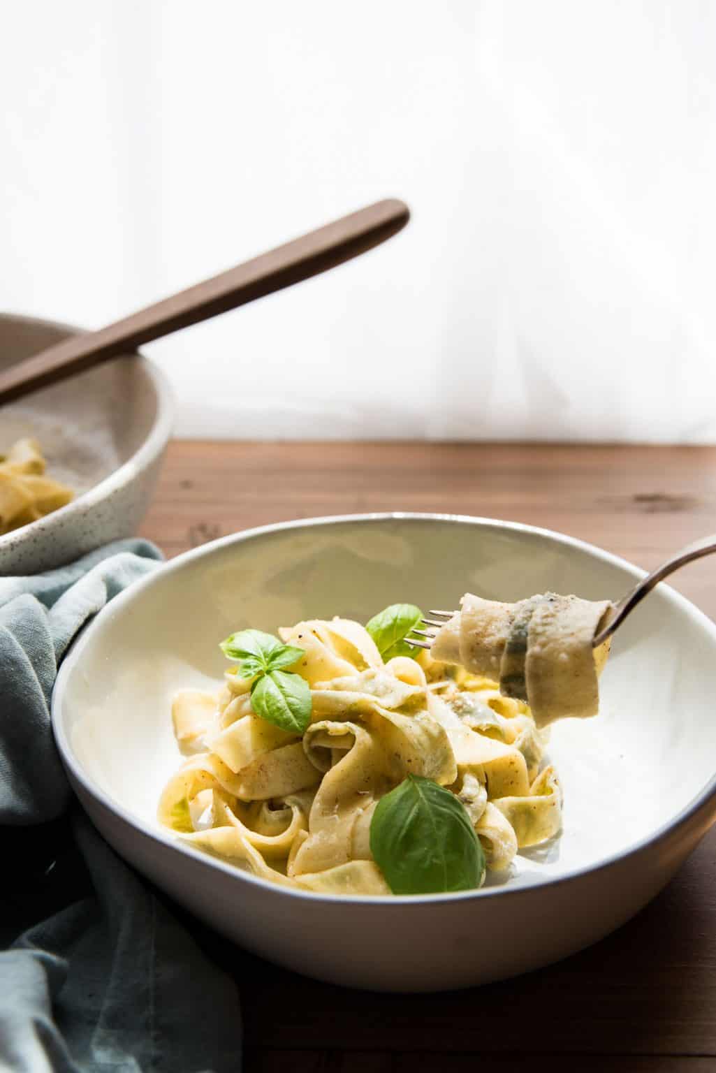 Homemade Basil Pasta with Garlic Brown Butter - Hunger Thirst Play