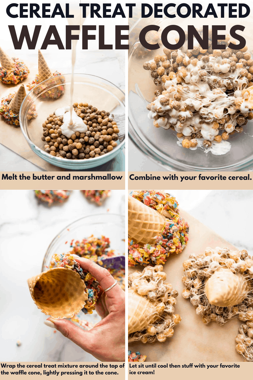 Cereal Treat Waffle Cones - Hunger Thirst Play