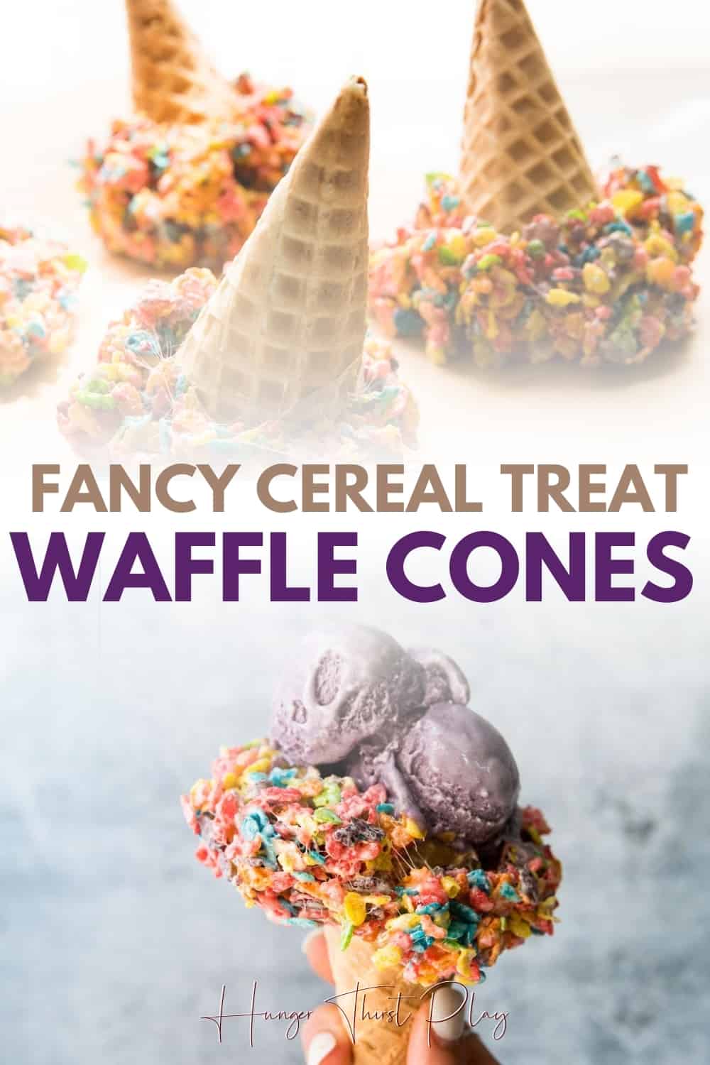 Cereal Treat Waffle Cones - Hunger Thirst Play