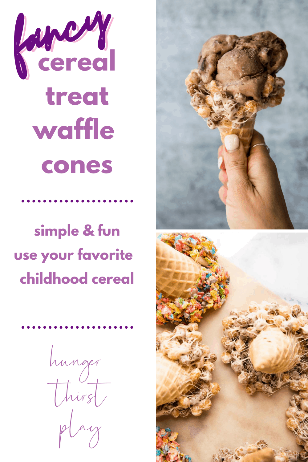 Cereal Treat Waffle Cones - Hunger Thirst Play