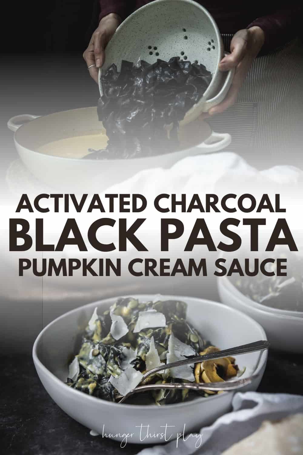 Black Pasta with Pumpkin Cream Sauce - Hunger Thirst Play