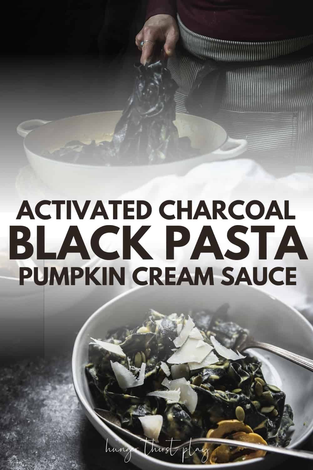 Black Pasta with Pumpkin Cream Sauce - Hunger Thirst Play