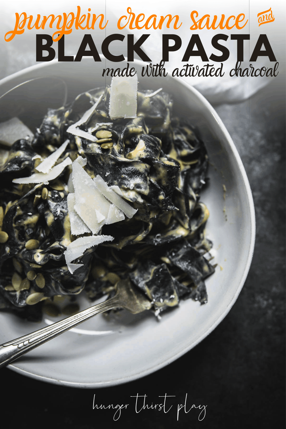 Black Pasta with Pumpkin Cream Sauce - Hunger Thirst Play